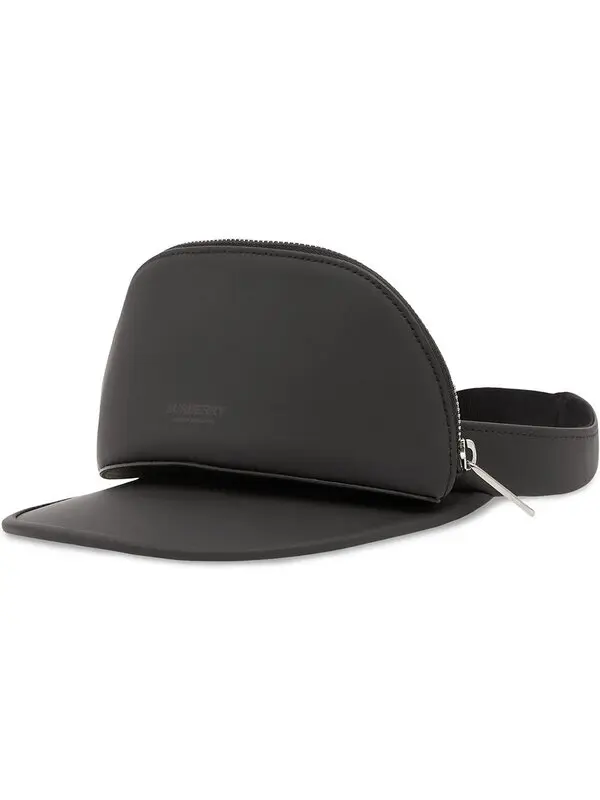Burberry Zip Pocket-Detail Visor Hat - Black | Editorialist display picture 1