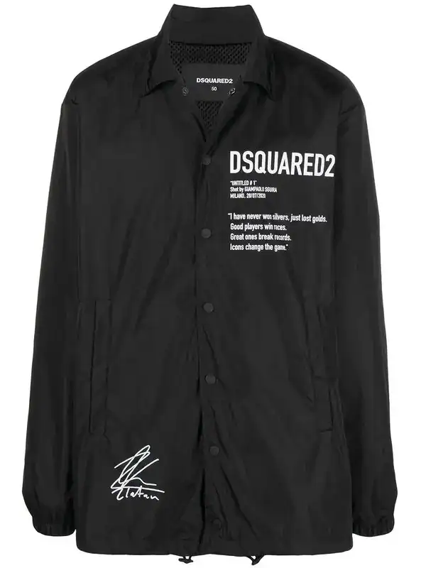 DSQUARED2 x Ibrahimović ウインドブレーカー　48号 Dsquared2 X Ibrahimović Icon Windbreaker In Black - 67% Off