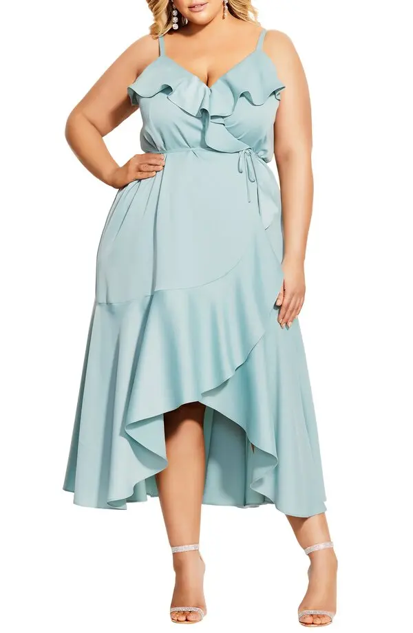 slim fit dress slacks Long Sleeve Empire Waist Dress in Seafoam Large main image 0