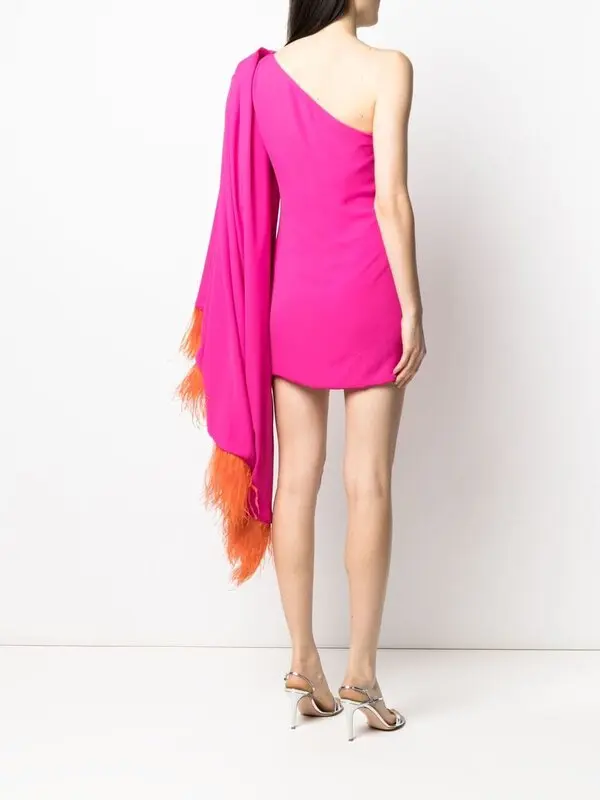 asymmetric feather dress Sequin One Shoulder Feather Gown by GLS Gloria GL3154