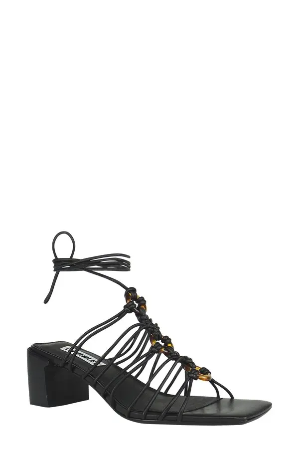 CAVERLEY Summer Heel Strappy Sandal - Black | Editorialist