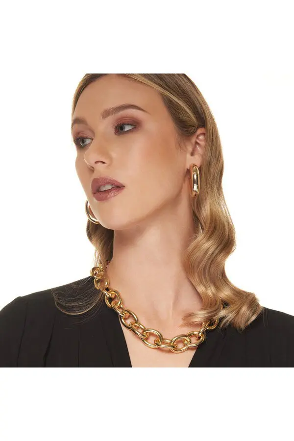 KENNETH JAY LANE 18k Chain Necklace With Toggle Clasp