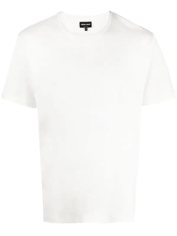 Giorgio Armani Logo-embroidered T-shirt - White
