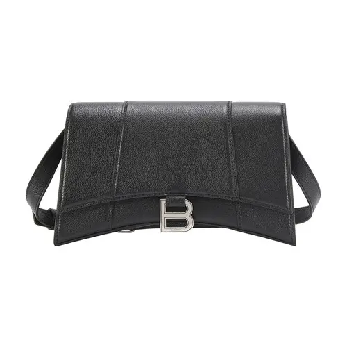 Balenciaga Hourglass Sling Back Shoulder Bag Black Editorialist