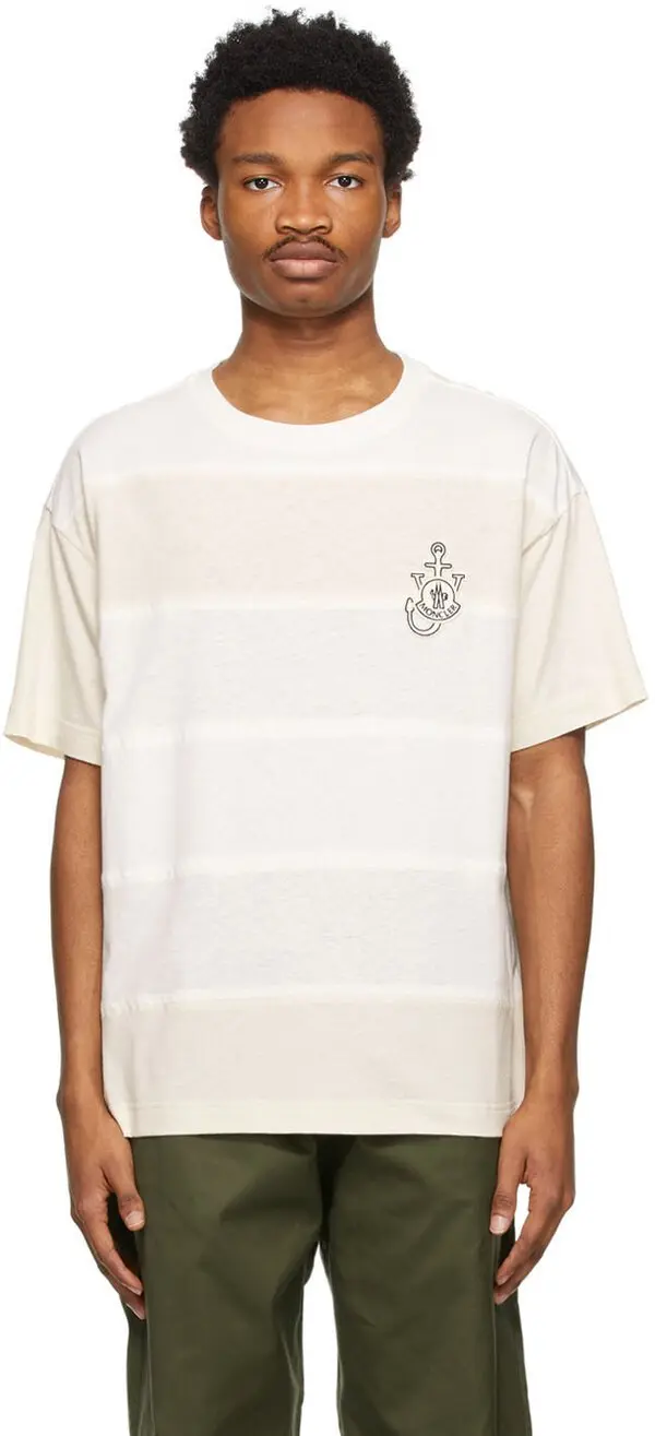 Moncler 1 Moncler Jw Anderson White Hemp T-Shirt - 034 Pewter 