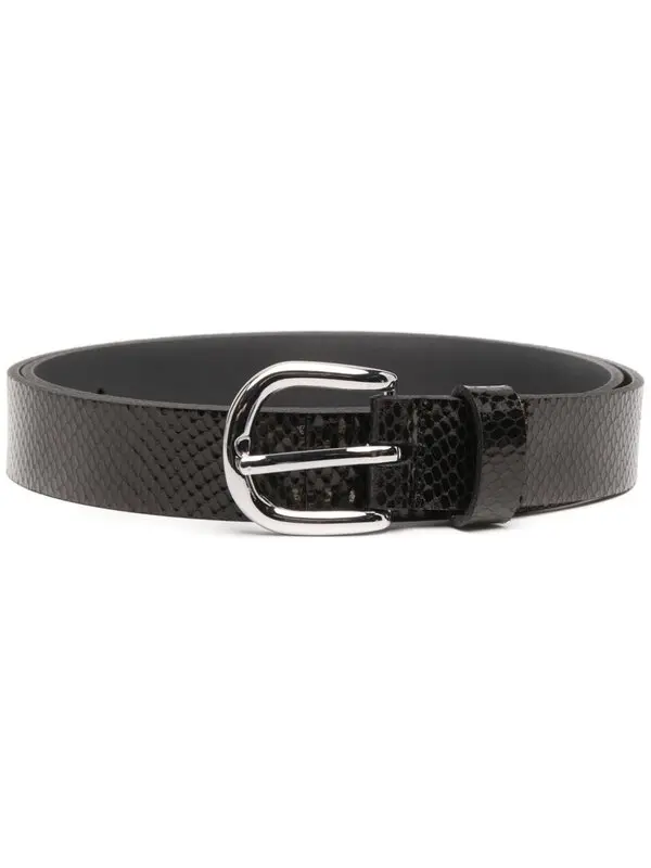 Isabel Marant Zap Snakeskin-Effect Belt - Black | Editorialist display picture 3