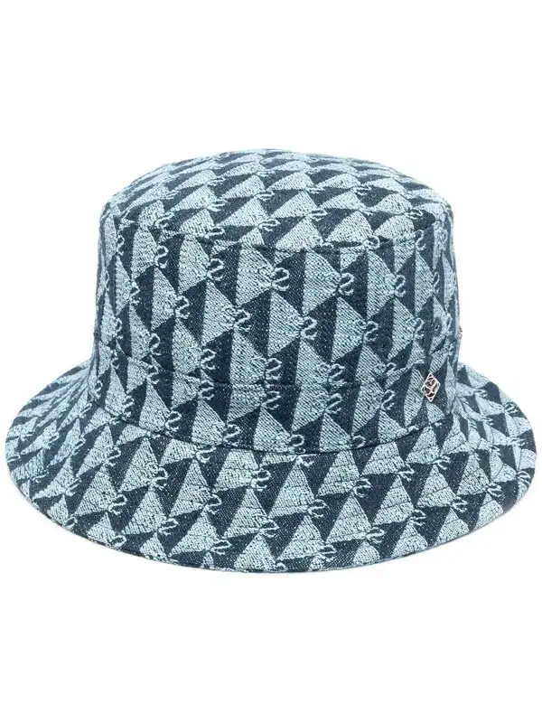 Sandro Beige cotton bucket hat featuring a Monogram Logo Sandro Cotton Frayed Bucket Hat In Beige - 40% Off  main image 3