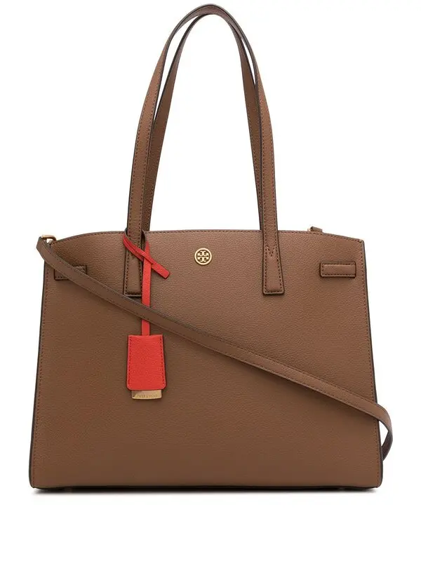 Tory Burch Walker Leather Tote Bag Brown Editorialist