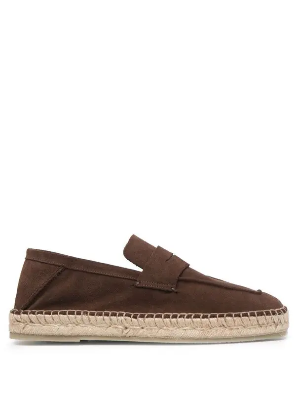 Zegna Suede Penny Espadrilles - Brown | Editorialist