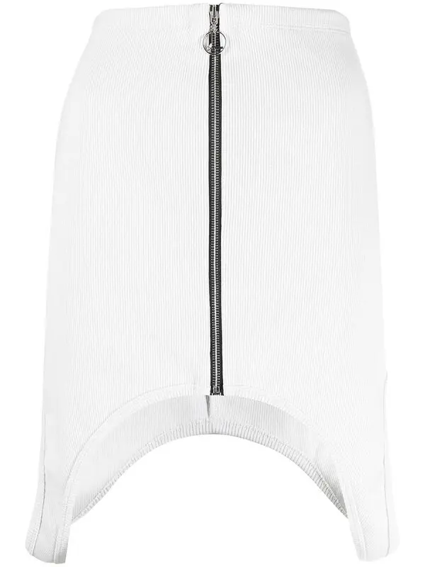 LOURDES Asymmetric Zip-up Fitted Skirt