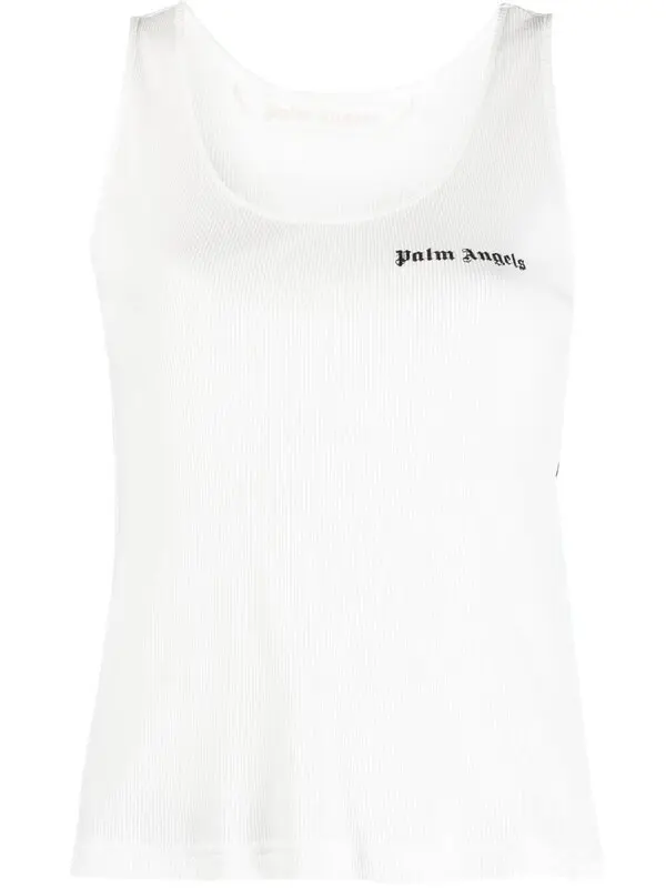 Palm Angels Logo-print Tank Top - White