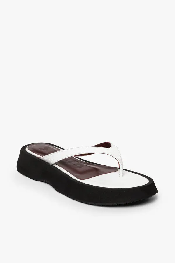Staud Tessa Sandal Fresh Croc Embossed In White 30% Off
