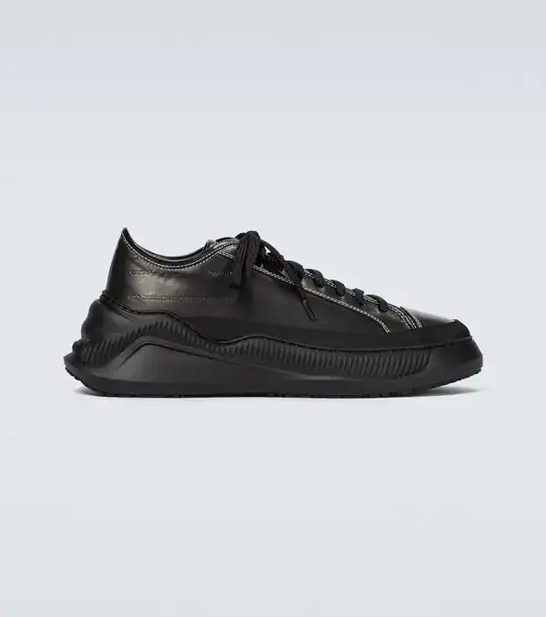 Oamc Free Solo Leather Sneakers In Black - 30% Off | Editorialist