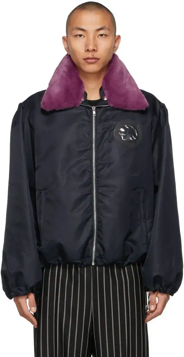 Random Identities Navy & Purple Mile High Jacket In Navy/Purple 