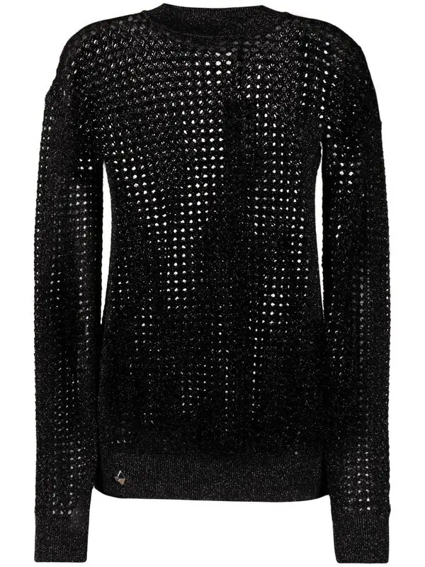 Philipp Plein Metallic-threaded Mesh Jumper