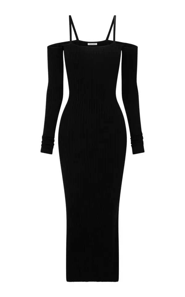 anna quan black and white dress Anna Quan Hanna Dress in Jacquard – Coco & Lola main image 1