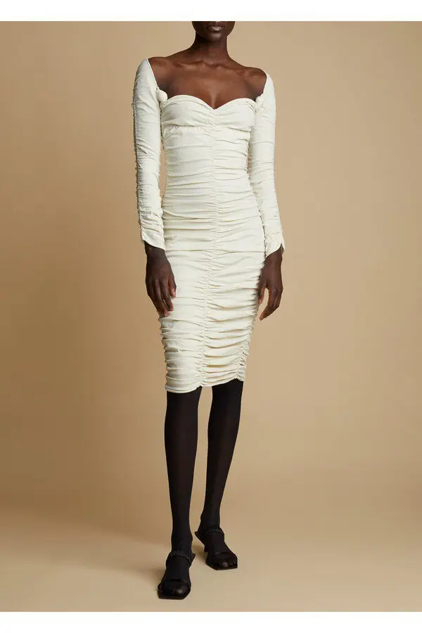 Khaite The Charmaine Dress In Ivory In White - 60% Off | Editorialist