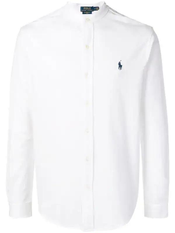 Ralph Lauren Mandarin Collar Shirt - White | Editorialist