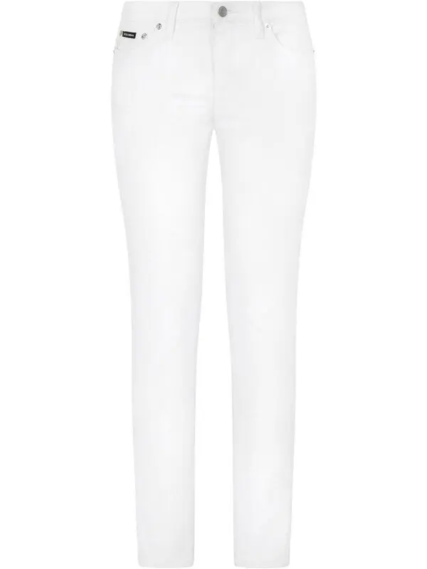 Dolce & Gabbana Logo Appliqué Skinny Jeans