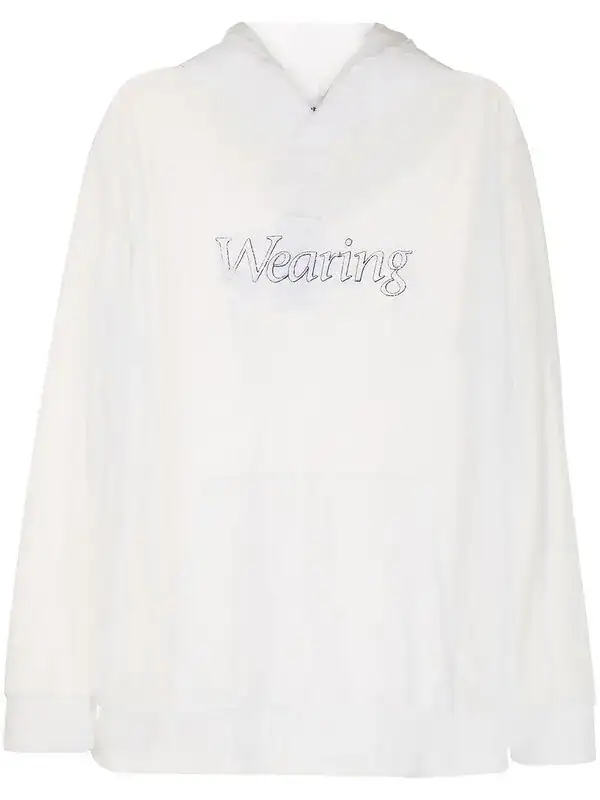 Doublet Sheer-Vei Hoodie In White - 71% Off | Editorialist