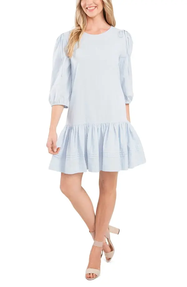 Cece Dupraz Clip Dot Drop Waist Dress In Blue - 40% Off | Editorialist