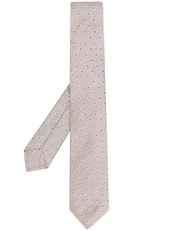 BARBA NAPOLI Abstract-print Tie - Neutrals