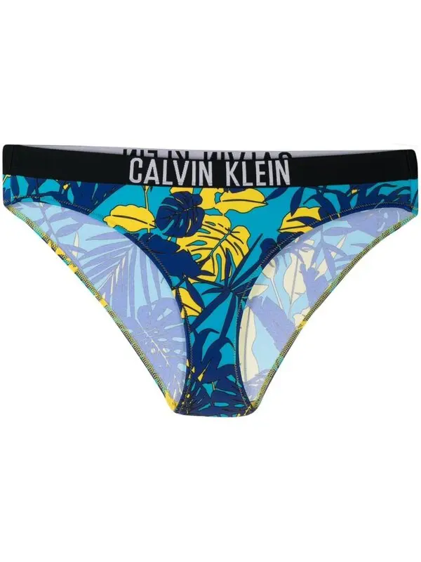 Calvin Klein Tropical-print Bikini Bottoms