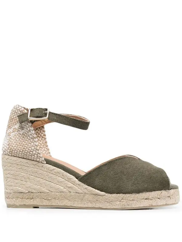 CastaÑer Carol Canvas Wedge Espadrilles - Green