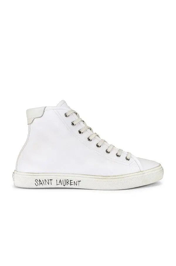 Saint Laurent Malibu Mid-top Sneaker - Blanc Optique