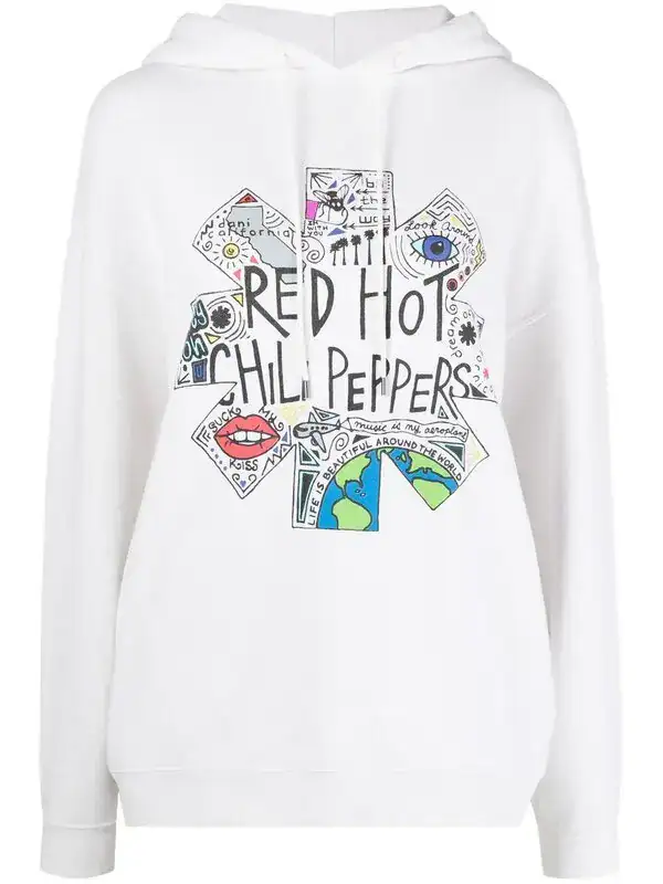 R13 Red Hot Chili Peppers Print Hoodie In Neutrals - 27% Off