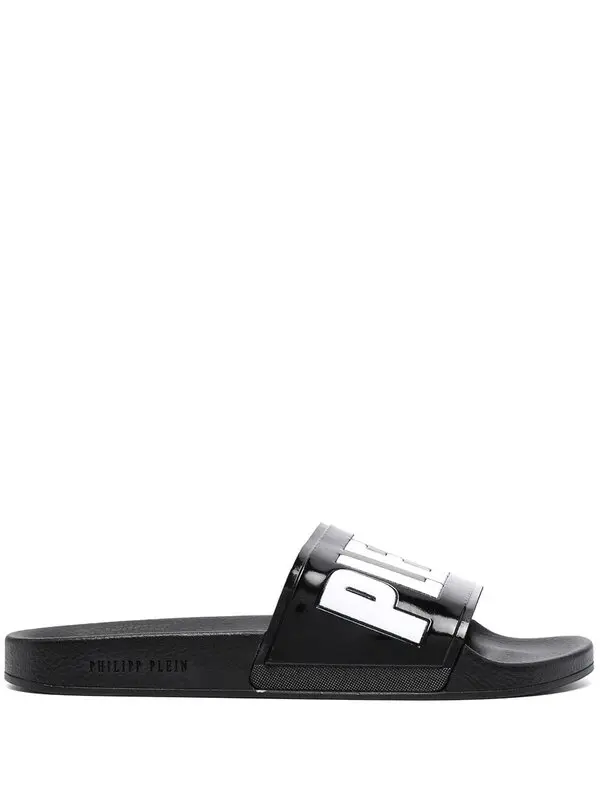 Philipp Plein Logo-print Slides - Black