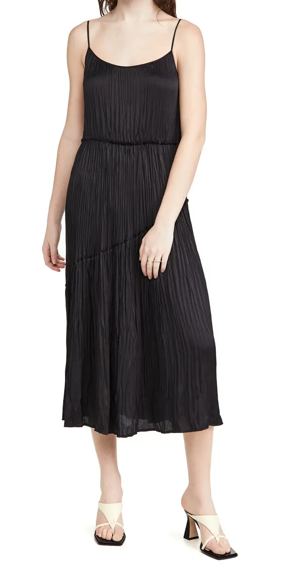 vince tiered asymmetric dress Vince Tiered Asymmetric Dress in Pale Fountain