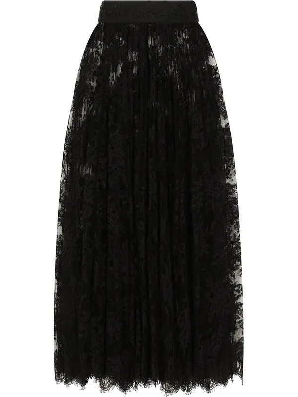 Dolce & Gabbana Sheer Lace Midi Skirt