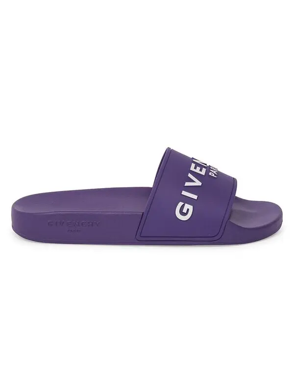 Givenchy Wo Logo Pool Slides - Purple | Editorialist