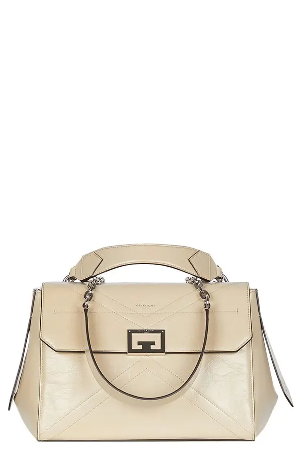 Givenchy Medium Id Leather Top Handle Bag Beige Editorialist