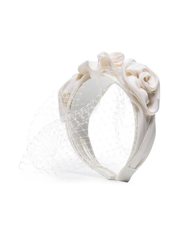 JENNIFER BEHR Triple Rosette Veil Headband