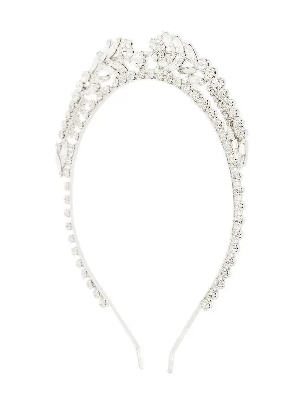 Alessandra Rich Crystal-Embellished Wreath Headband - Silver  display picture 3