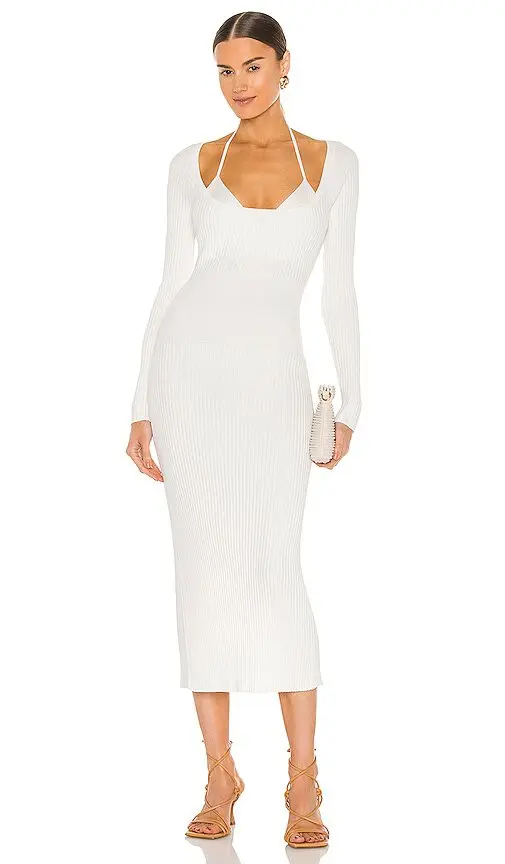 jonathan simkhai white dress Liz Pleated Gown Bridal Cutouts Maxi Introducing the Simkhai Shirt Dress Simkhai Stephanie Dress - WHITE