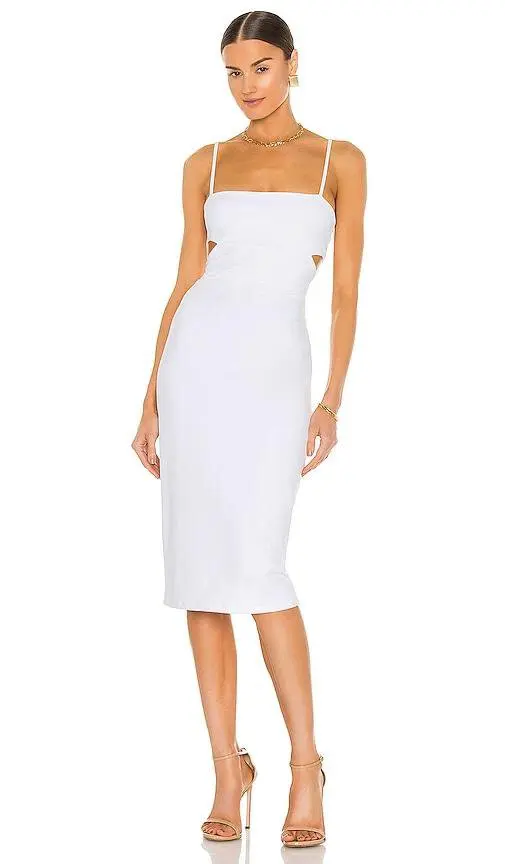 Susana Monaco Cutout Strap Solid Dress In White In Sugar - 25% Off |  Editorialist