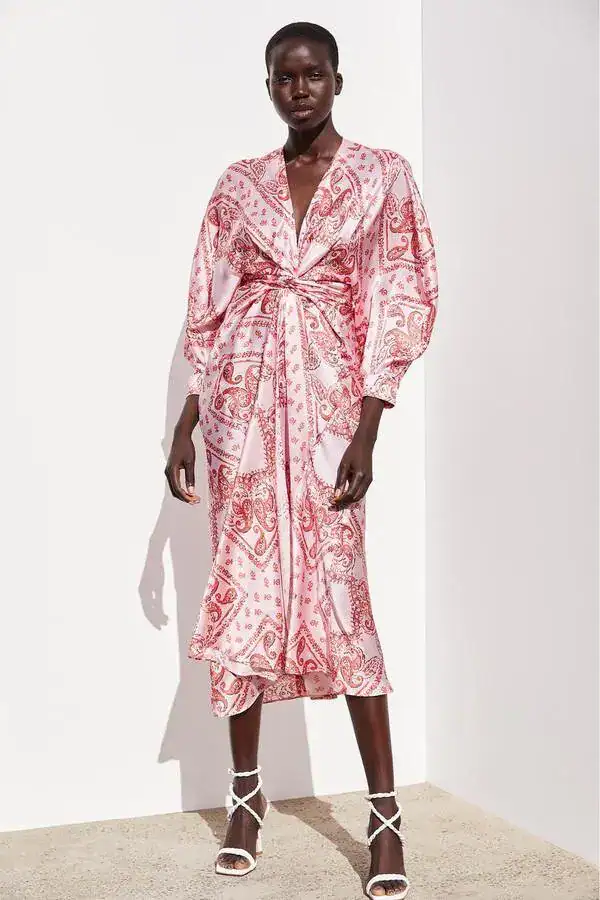 Scanlan Theodore Silk Paisley Bandana Dress - Pink | Editorialist
