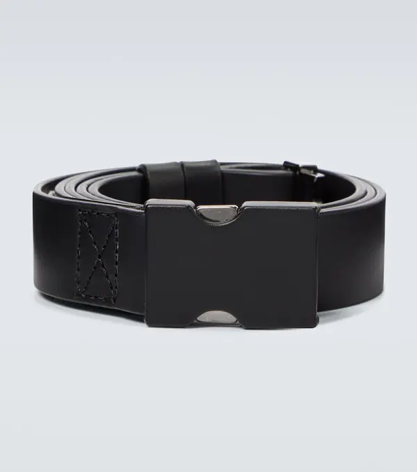 Maison Margiela Clip Buckle Leather Belt - Black | Editorialist