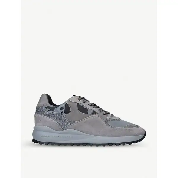 Android Homme Santa Monica Reflective Suede And Mesh Trainers In