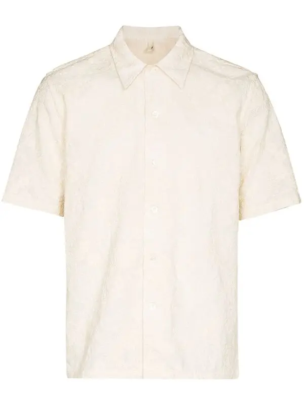 Sunflower Space Floral-Embroidered Shirt In Neutrals - 70% Off