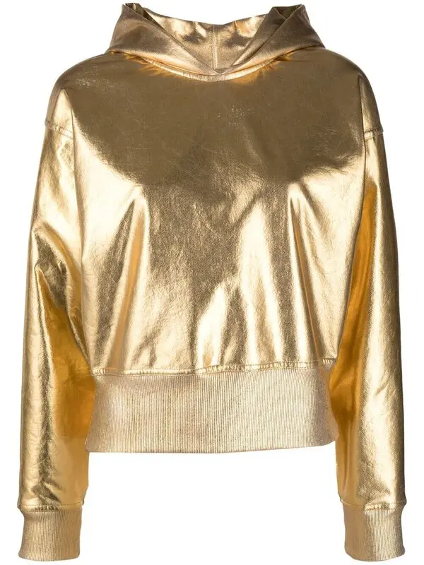 Valentino Garavani Metallic Cotton-blend Hoodie