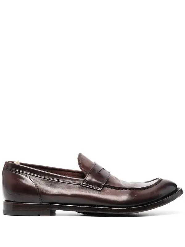 Officine Creative Anatomia Leather Penny Loafers - Red