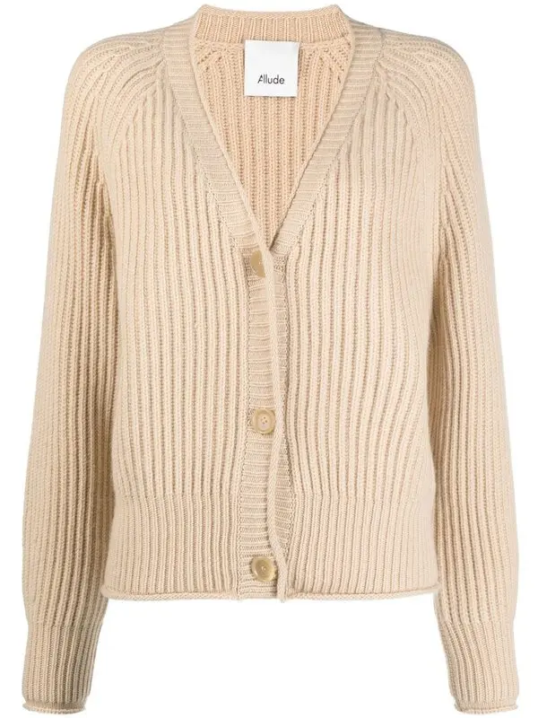 ALLUDE Cashmere Button-up Cardigan