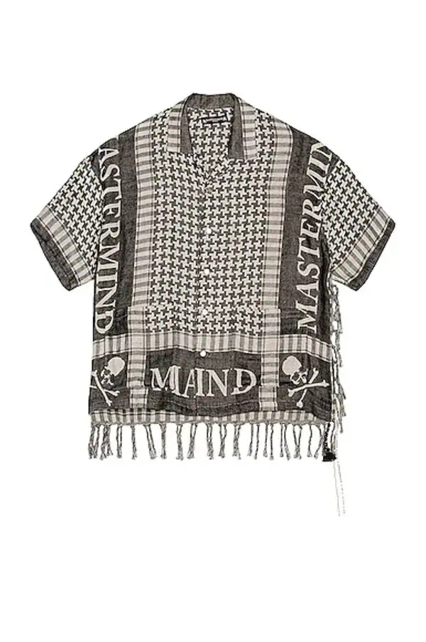 Mastermind World Fringe Stole Shirt In Black In White - 66% Off