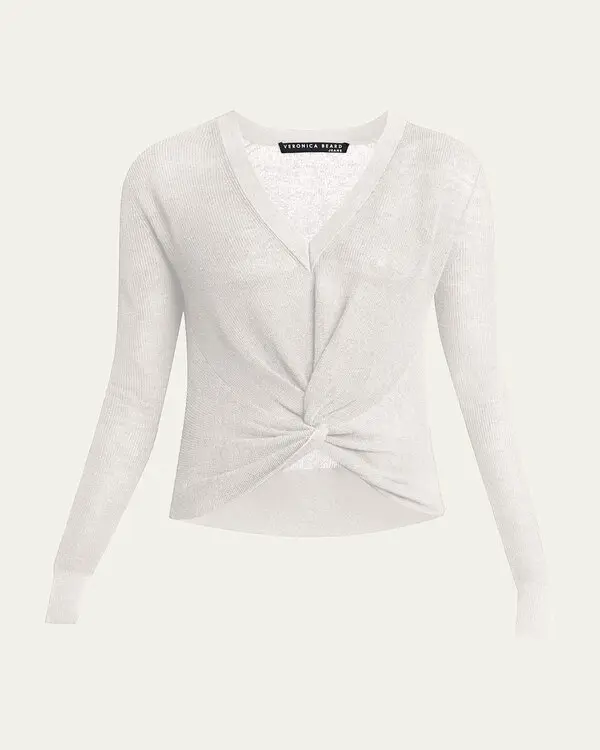 Veronica Beard Soren V-neck Sweater - Ivory