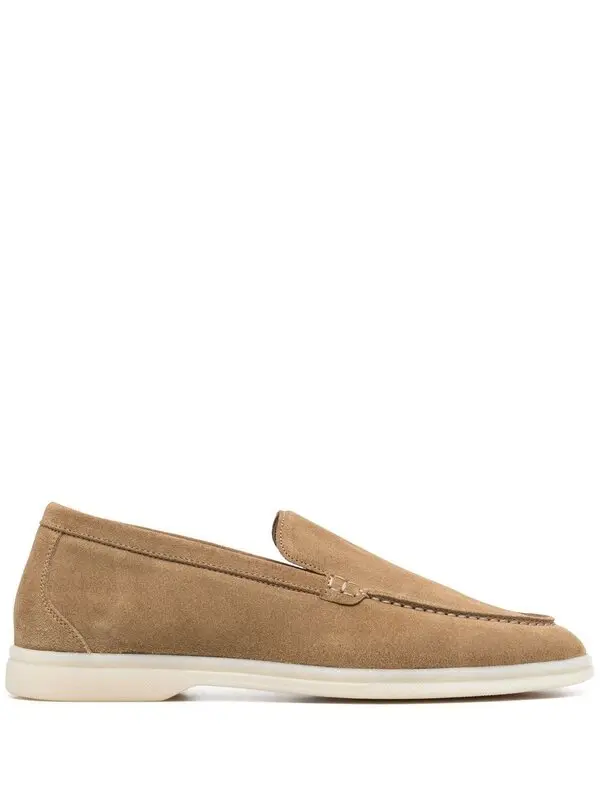 SCAROSSO Ludovica Suede Loafers - Neutrals