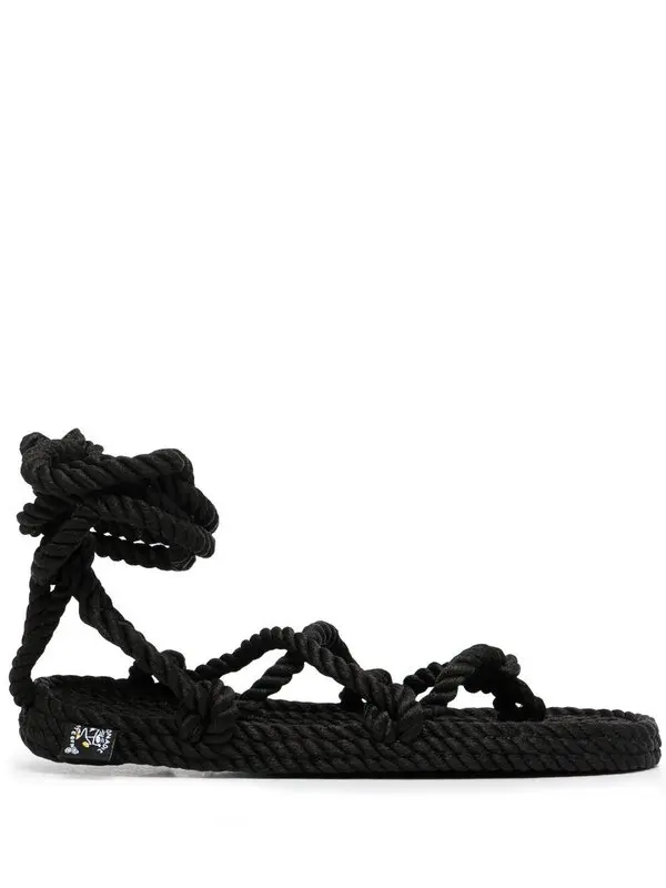 NOMADIC STATE OF MIND Romano Rope Sandals - Black